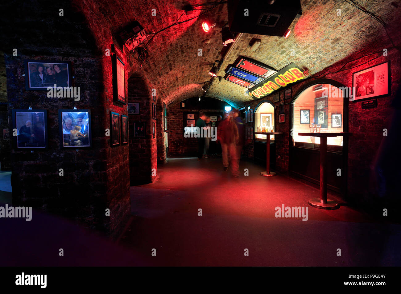 Inside the Cavern club in Mathew Street, Liverpool City, Merseyside ...