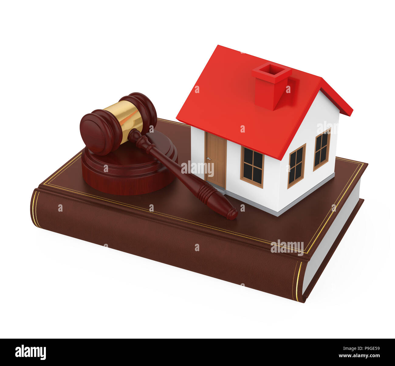 Judge Gavel with House Isolated Stock Photo - Alamy