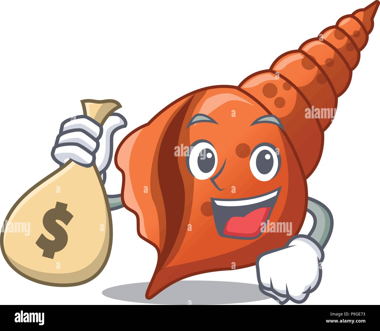 With money bag long shell character cartoon Stock Vector Image & Art ...