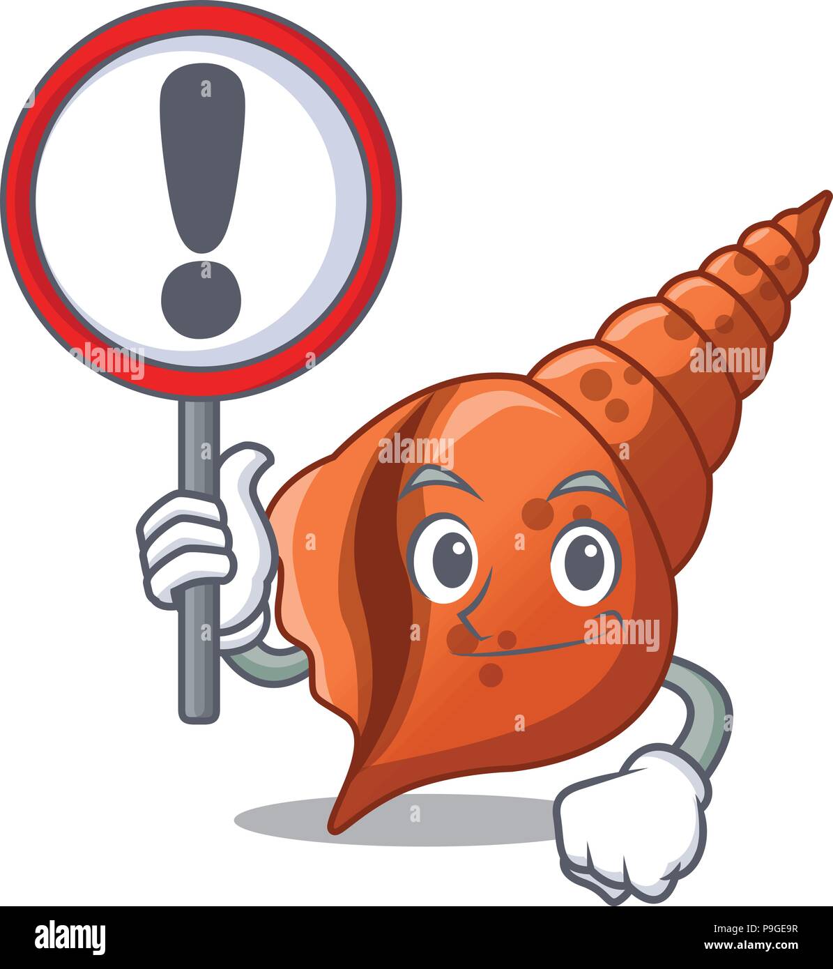 With sign long shell character cartoon Stock Vector Image & Art - Alamy