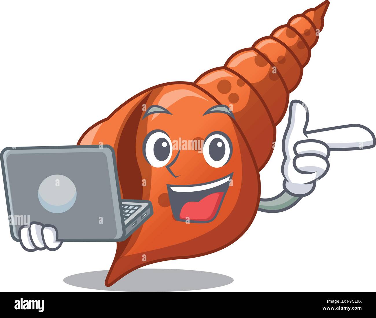 With laptop long shell character cartoon Stock Vector Image & Art - Alamy