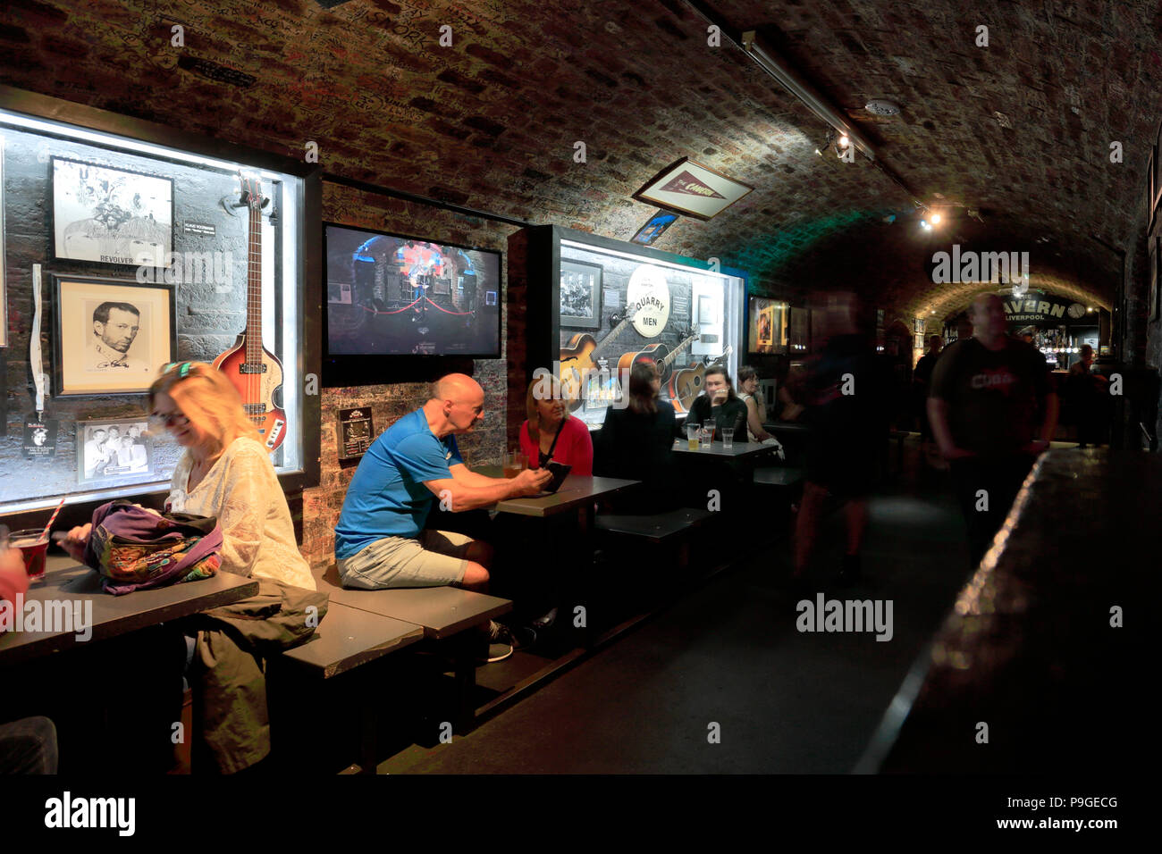 Inside the Cavern club in Mathew Street, Liverpool City, Merseyside ...