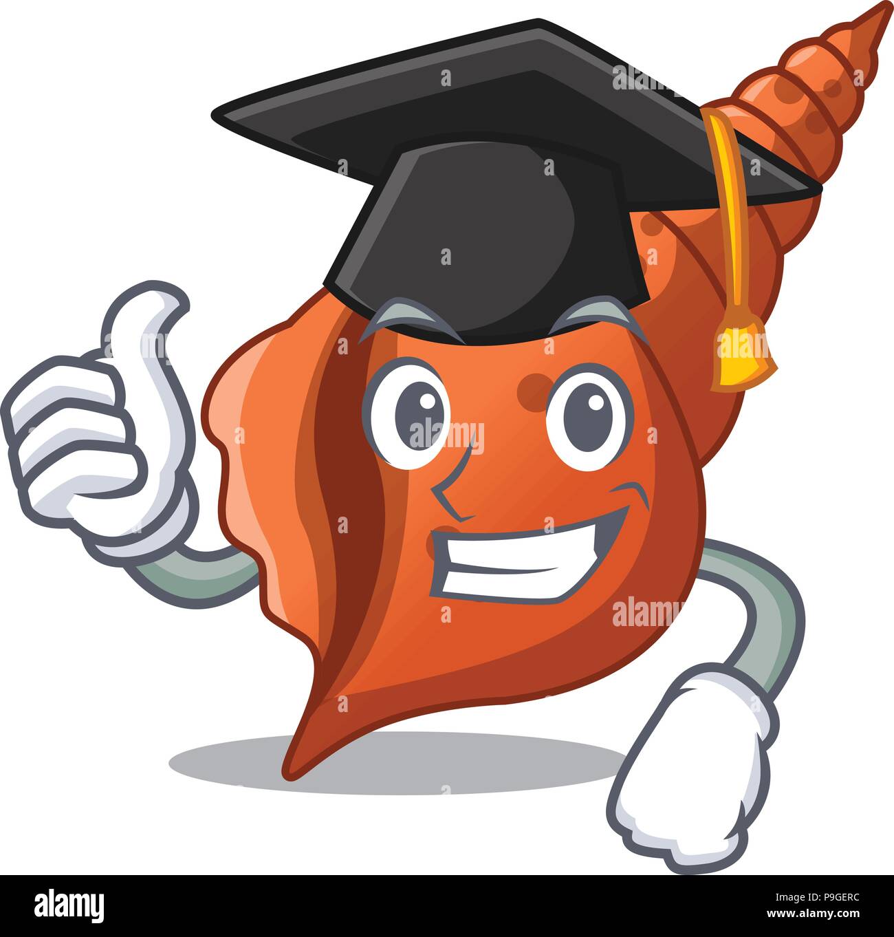Graduation long shell character cartoon Stock Vector Image & Art - Alamy