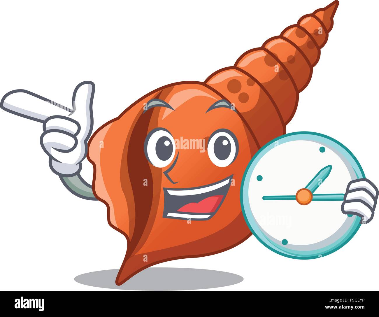 With clock long shell character cartoon Stock Vector Image & Art - Alamy