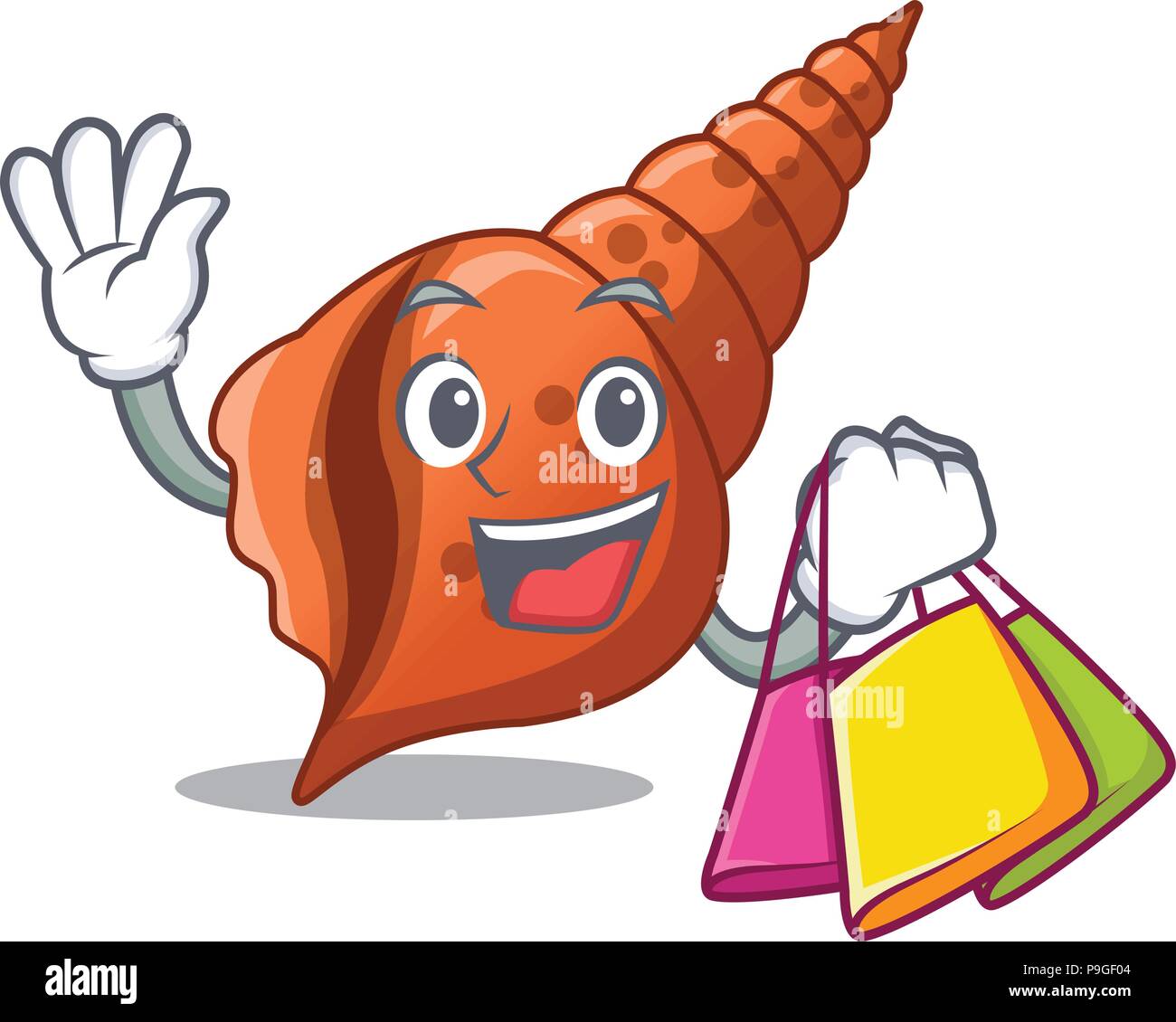 Shopping long shell character cartoon Stock Vector Image & Art - Alamy