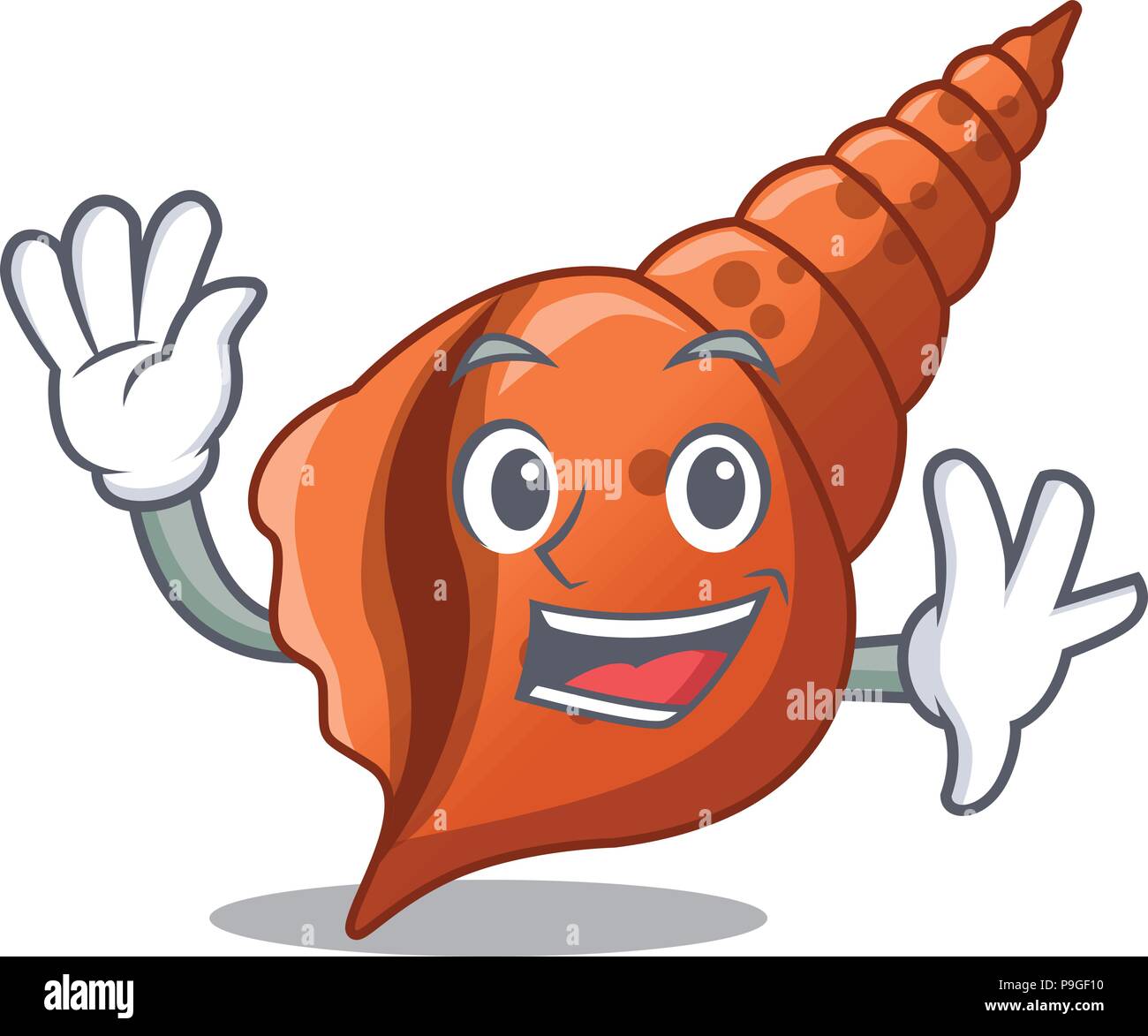 Waving long shell character cartoon Stock Vector Image & Art - Alamy