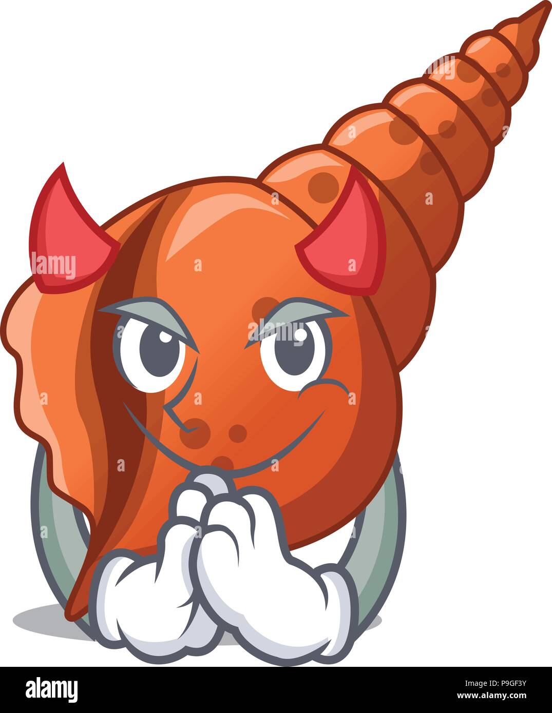 Devil long shell mascot cartoon Stock Vector Image & Art - Alamy