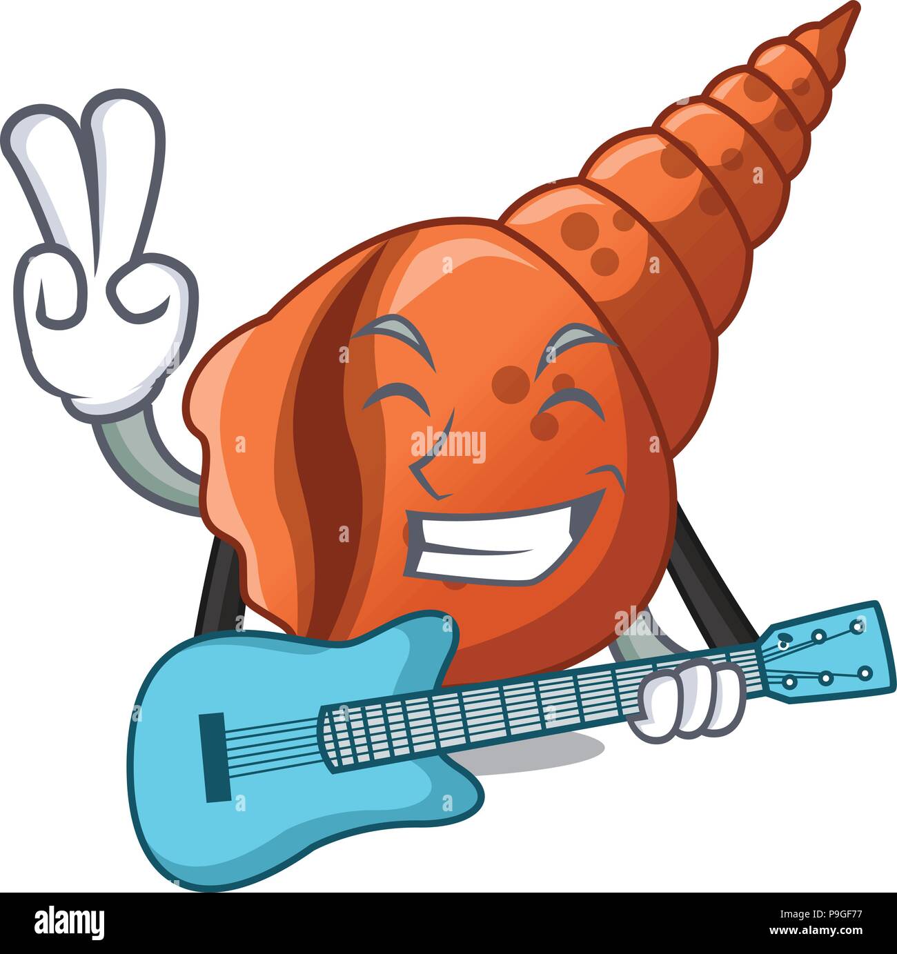 With guitar long shell mascot cartoon Stock Vector Image & Art - Alamy