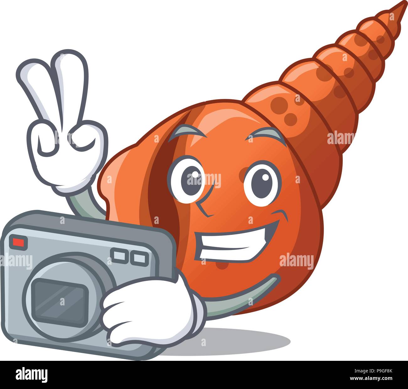 Photographer long shell mascot cartoon Stock Vector Image & Art - Alamy