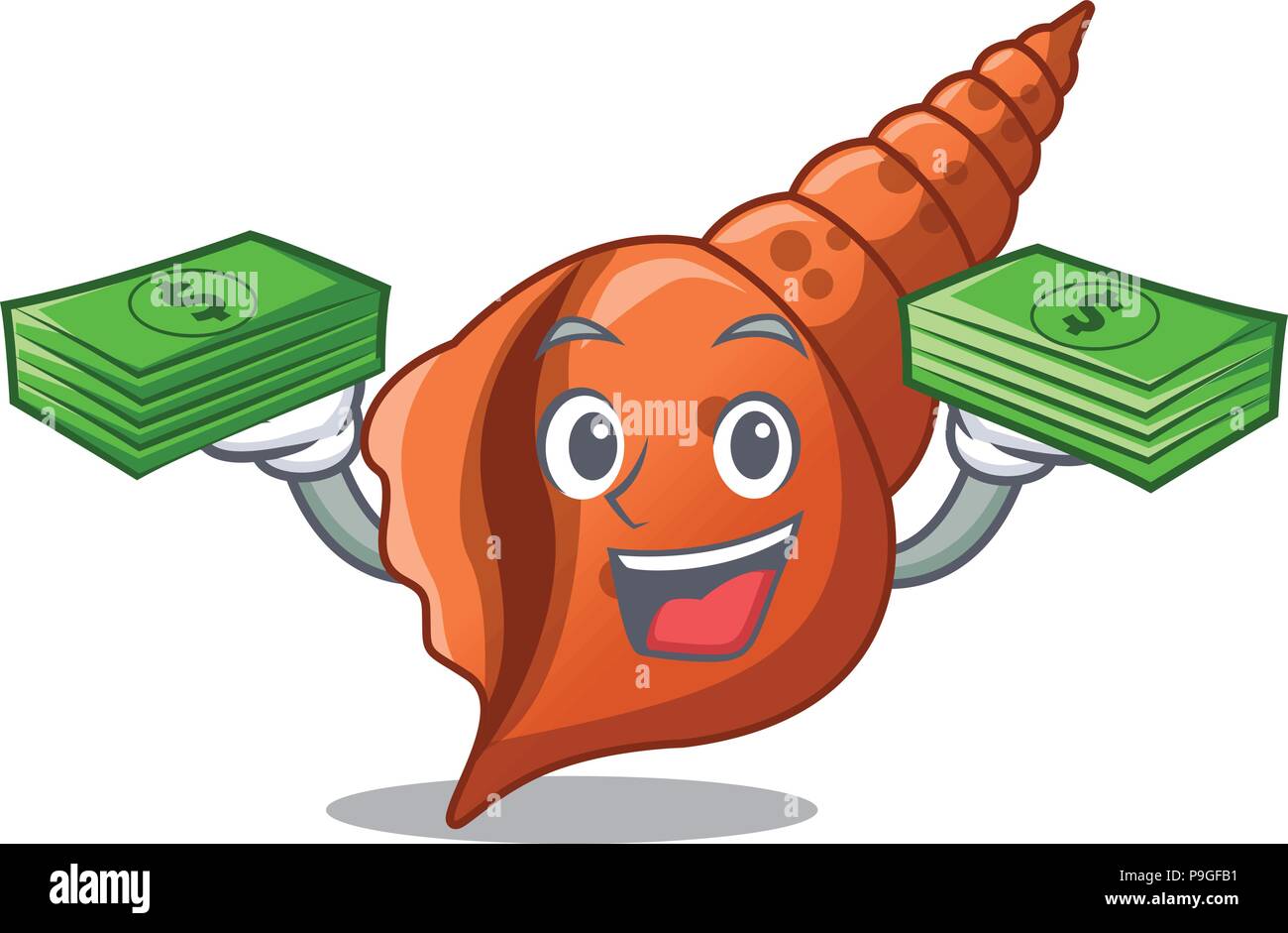 With money bag long shell mascot cartoon Stock Vector Image & Art - Alamy