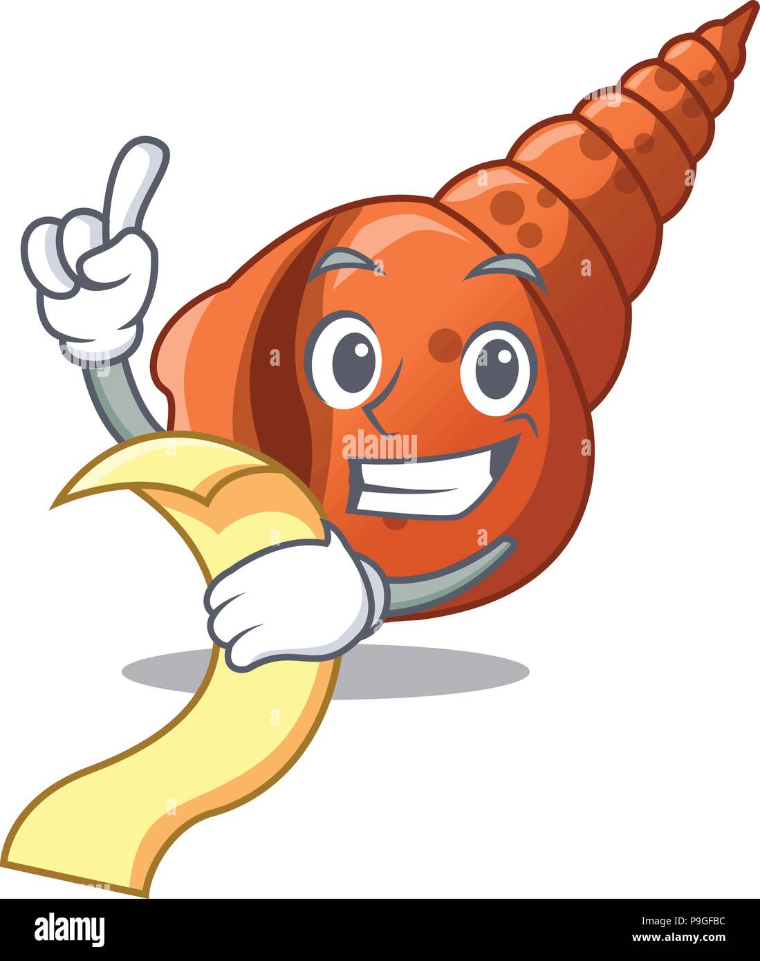 With menu long shell mascot cartoon Stock Vector Image & Art - Alamy