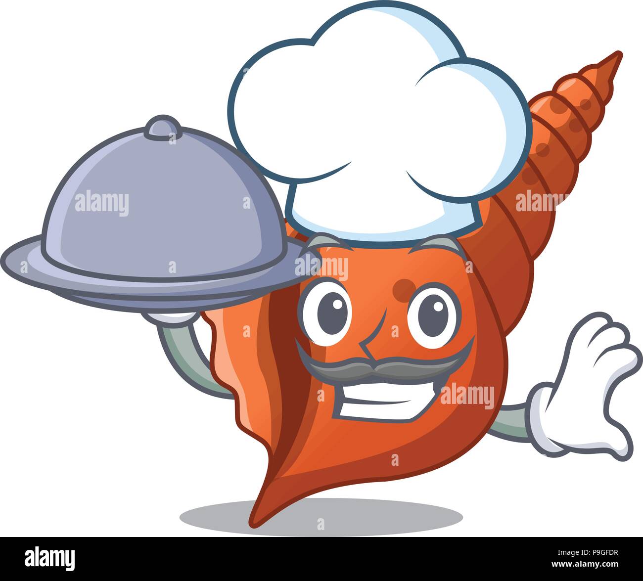 Chef with food long shell mascot cartoon Stock Vector Image & Art - Alamy