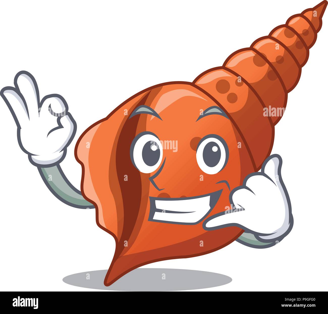 Call me long shell mascot cartoon Stock Vector Image & Art - Alamy