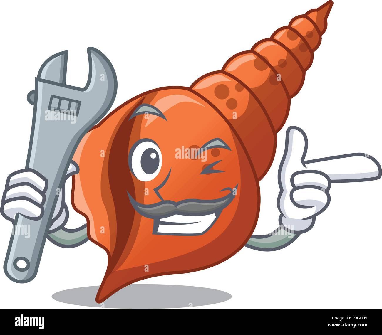 Mechanic long shell mascot cartoon Stock Vector Image & Art - Alamy