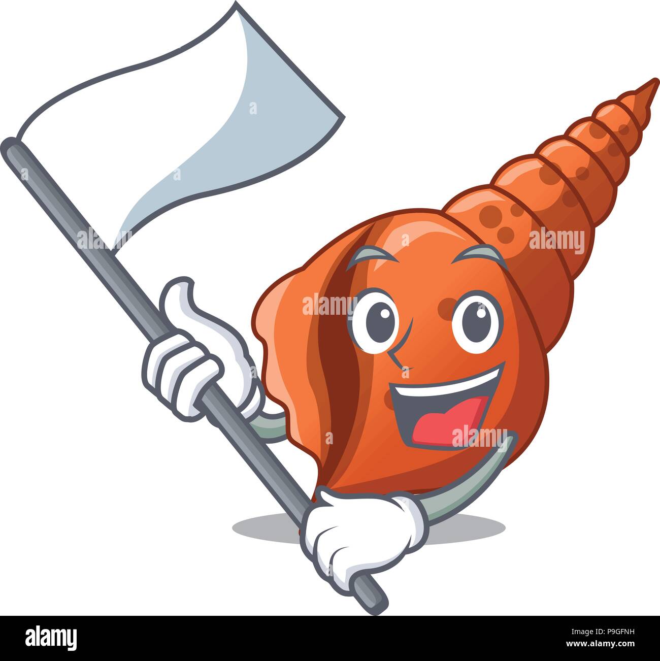 With flag long shell mascot cartoon Stock Vector Image & Art - Alamy