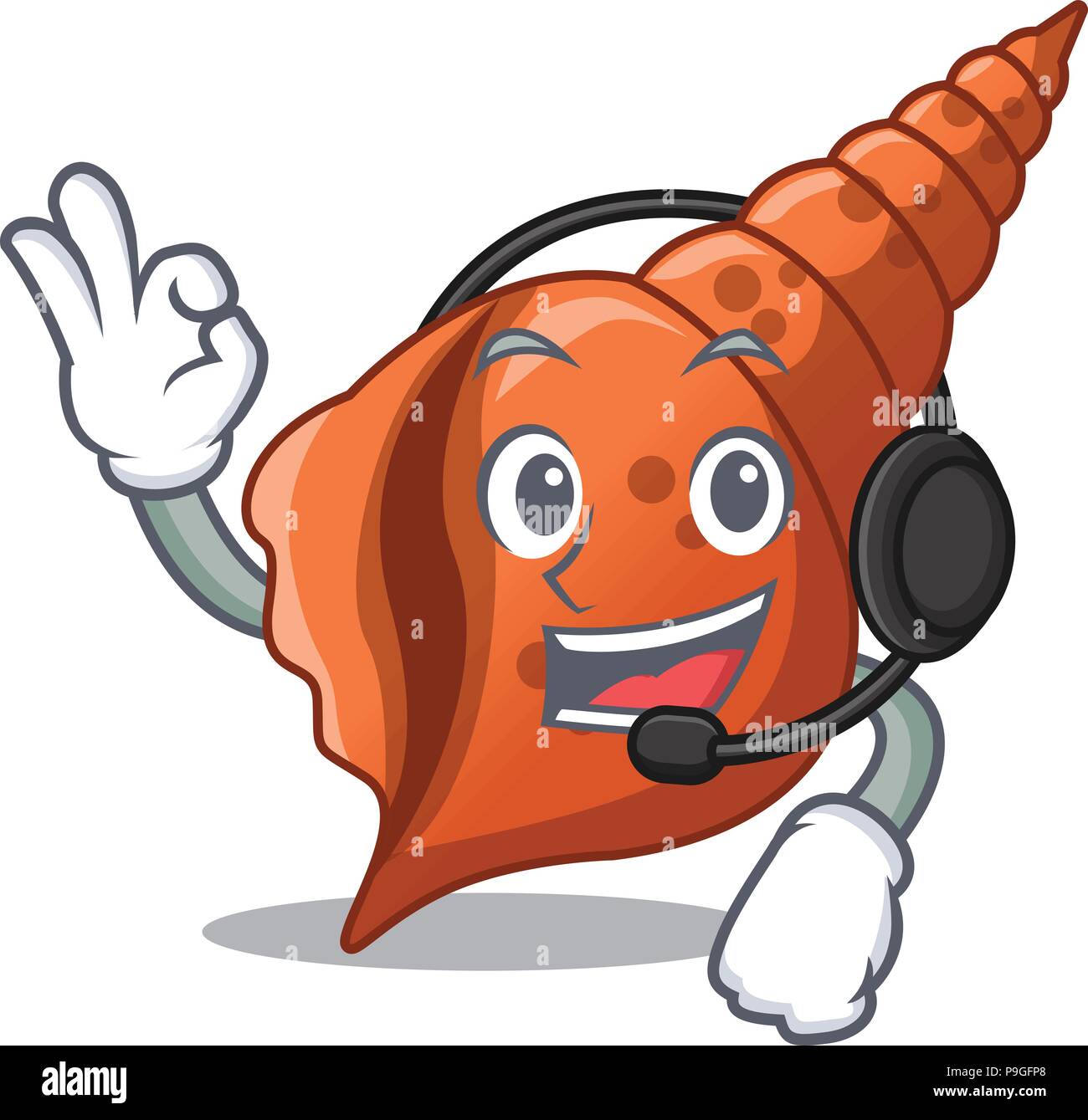 With headphone long shell mascot cartoon Stock Vector Image & Art - Alamy