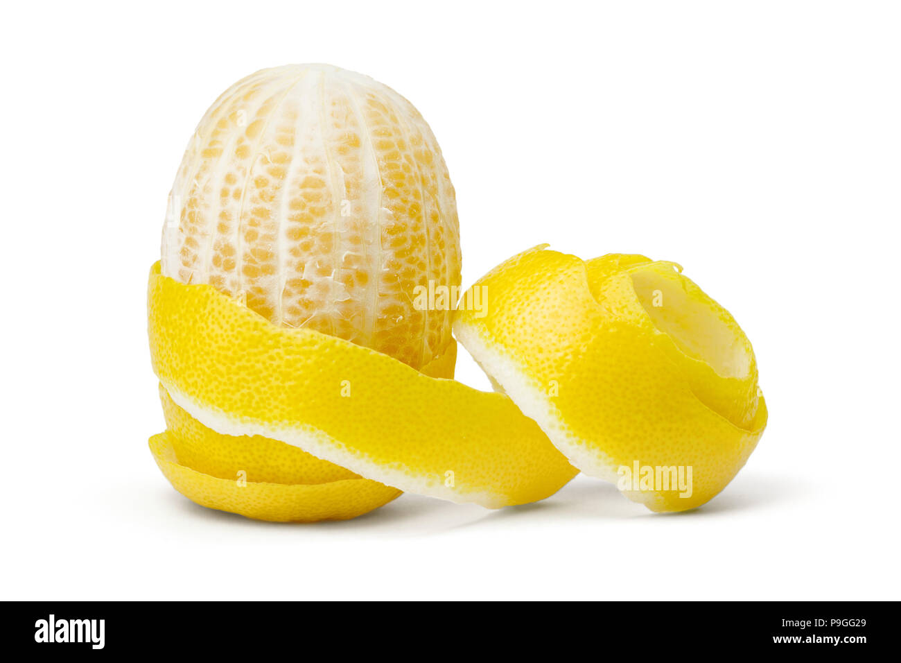 lemon, peel, zest on white background Stock Photo - Alamy