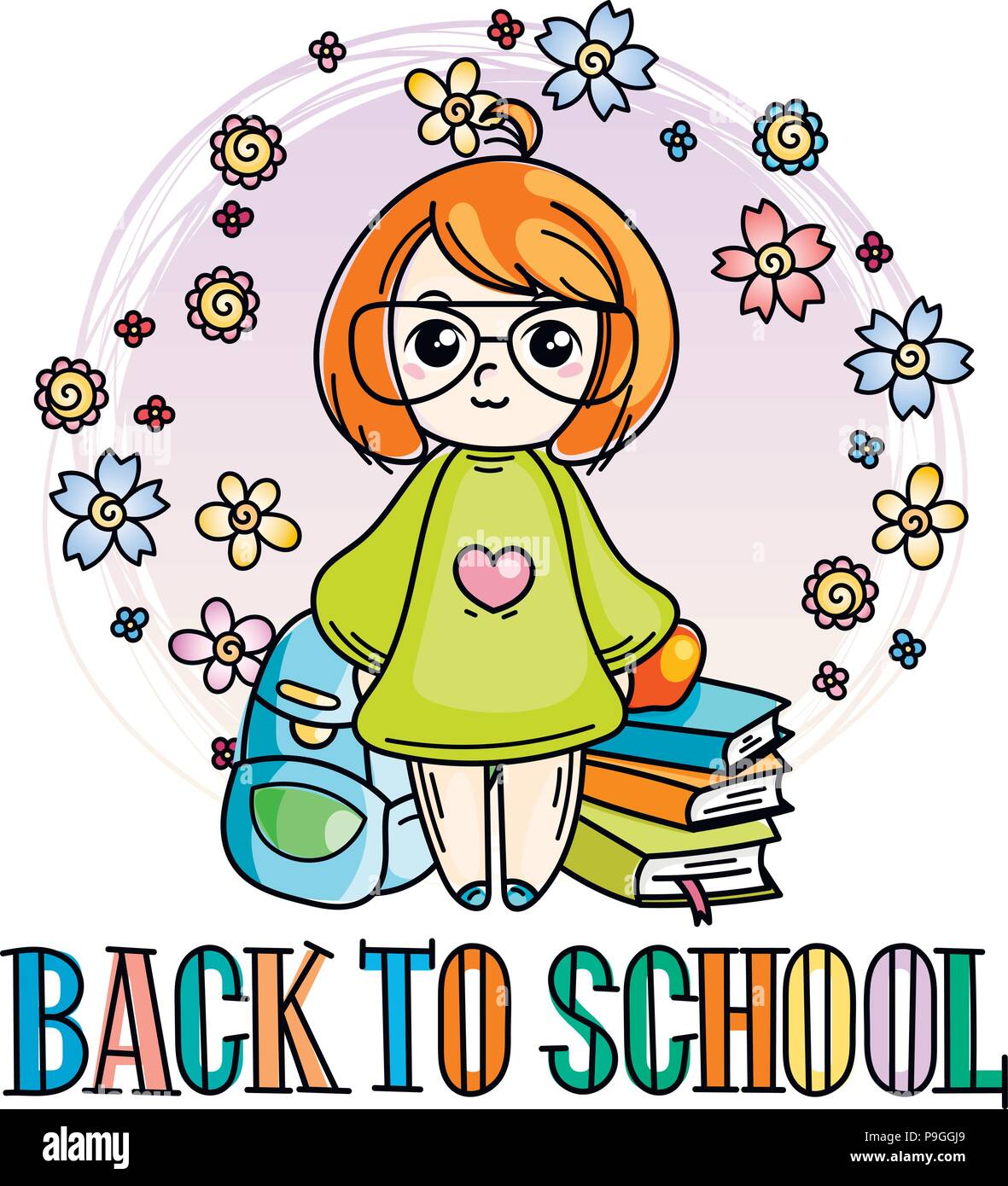 Welcome back to school. Cute school kid ready to education. Vector ...