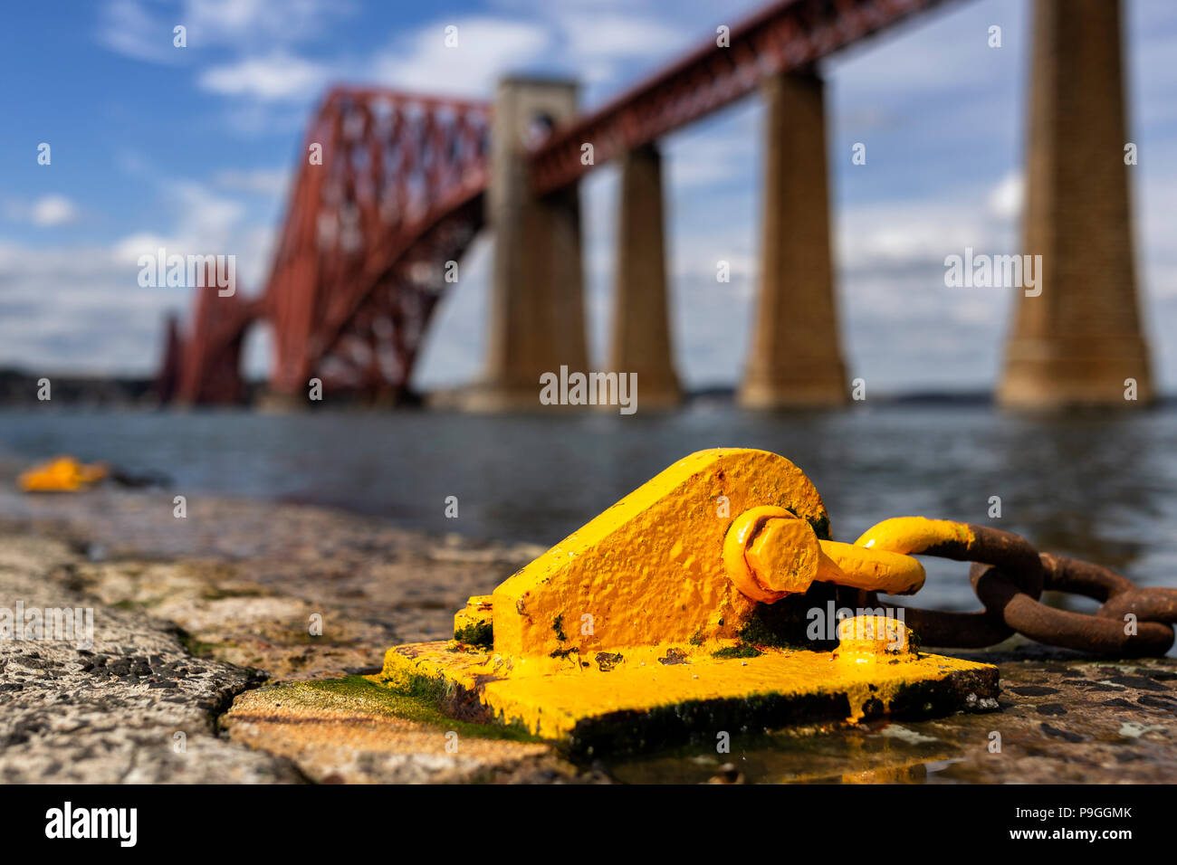 An anchor point with the Forth Rail Bridge in the background Stock ...