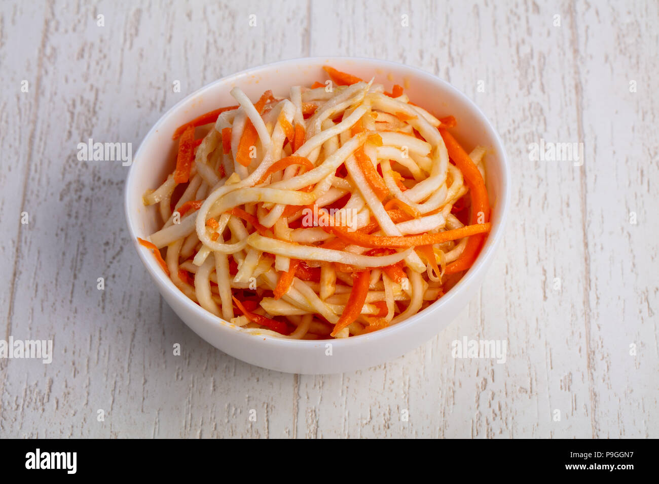 Tasty spicy cut korean carrot Stock Photo - Alamy