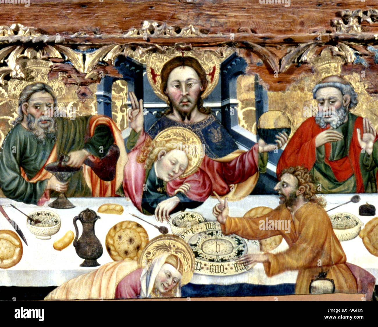 Holy Communion', tempera on wood by Jaume Ferrer Stock Photo - Alamy