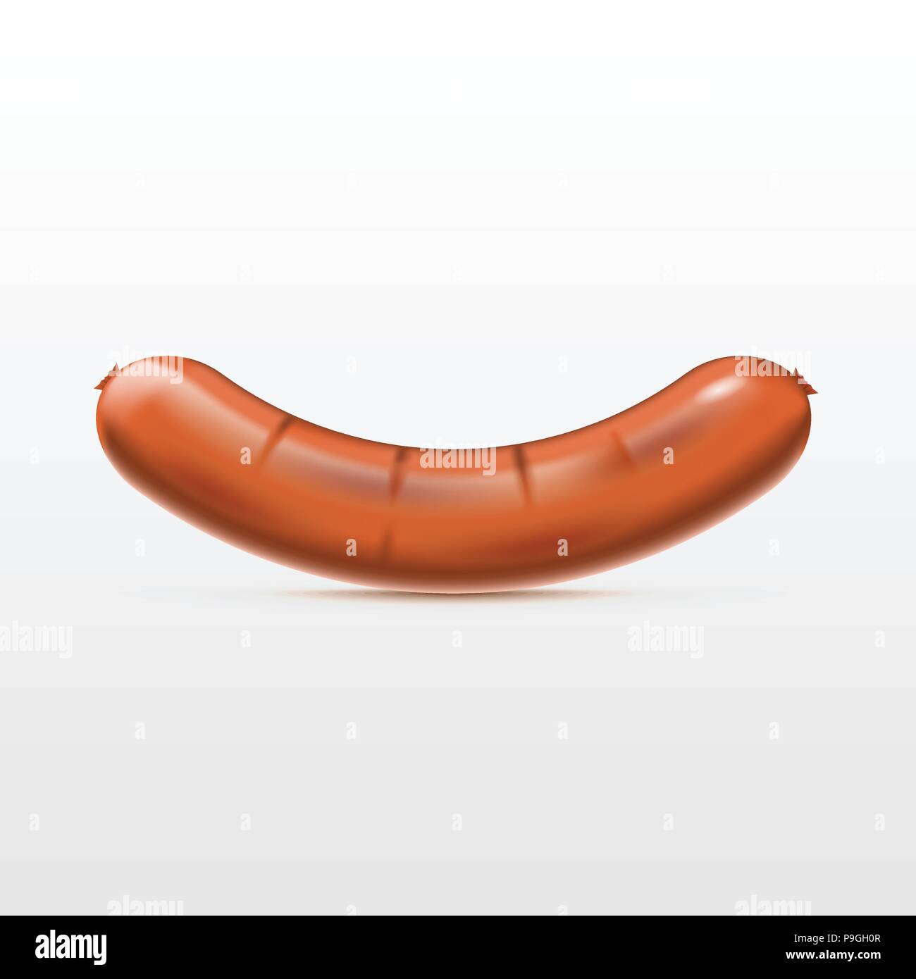 White sausage roasted fried Stock Vector Images - Alamy