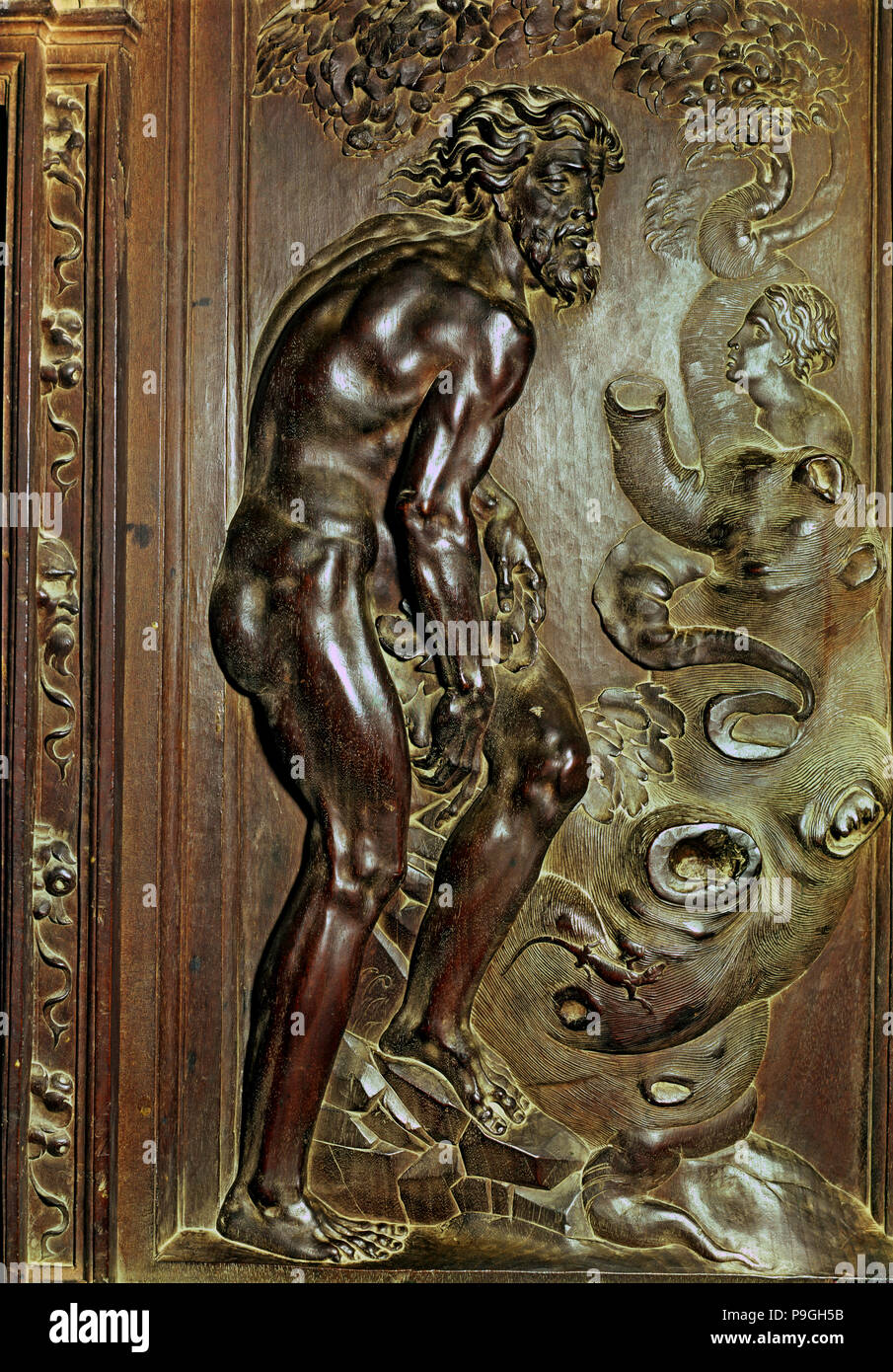 'Adam'. Figure in relief belonging to the Choir of the Toledo Cathedral ...
