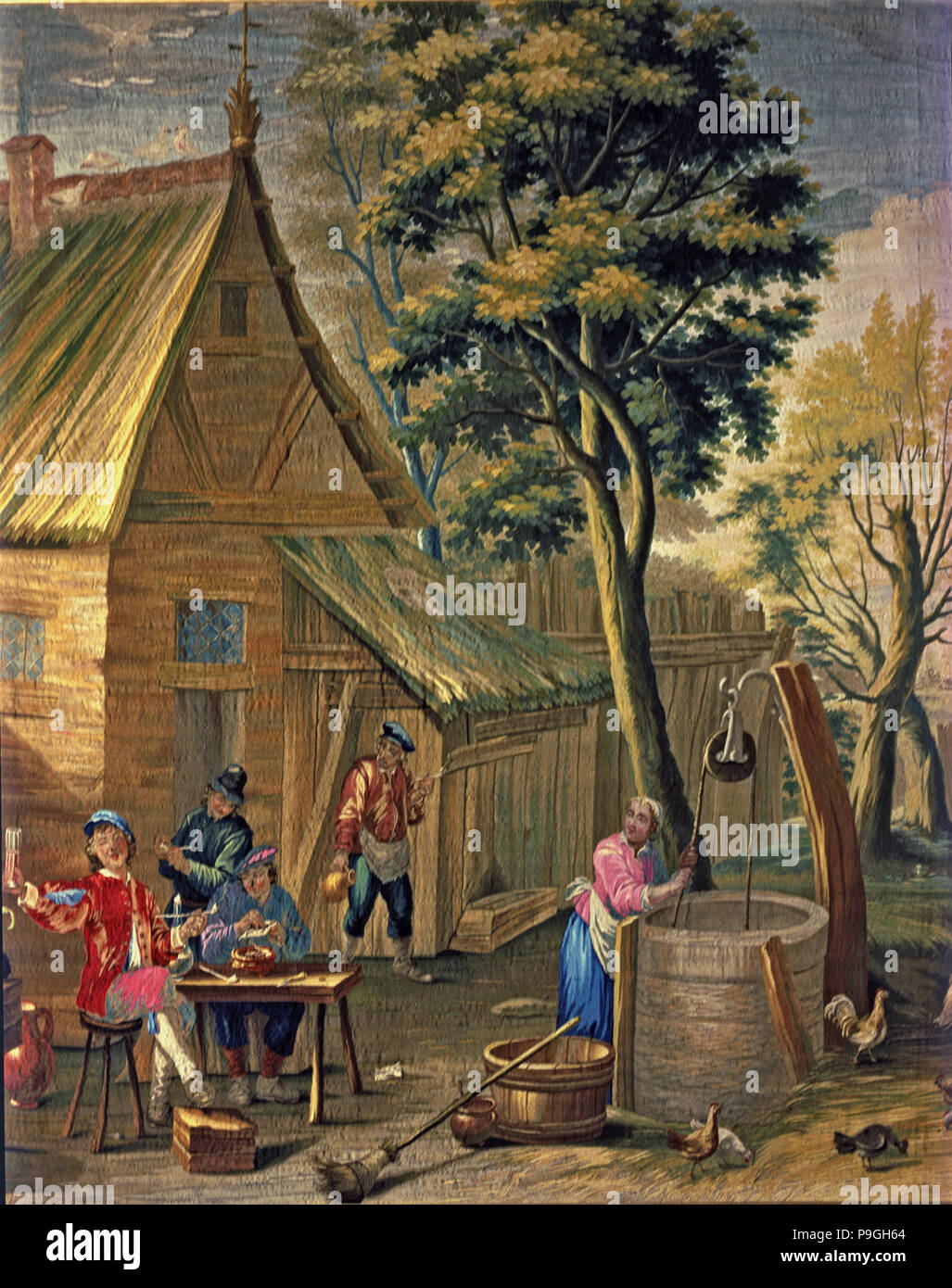The Well', tapestry by David Teniers Stock Photo - Alamy