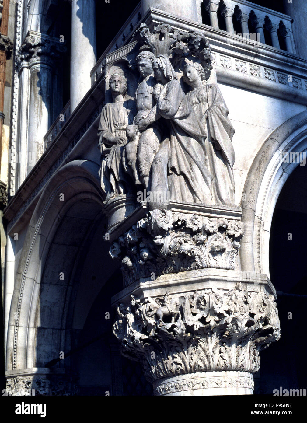 'The Judgment of Solomon', sculpture of 1404. Capital of the angle of ...