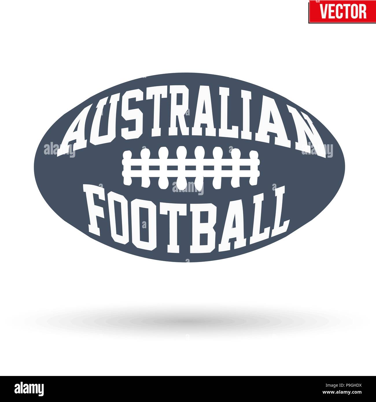 Ball of Australian rules football with typography Stock Vector Image ...