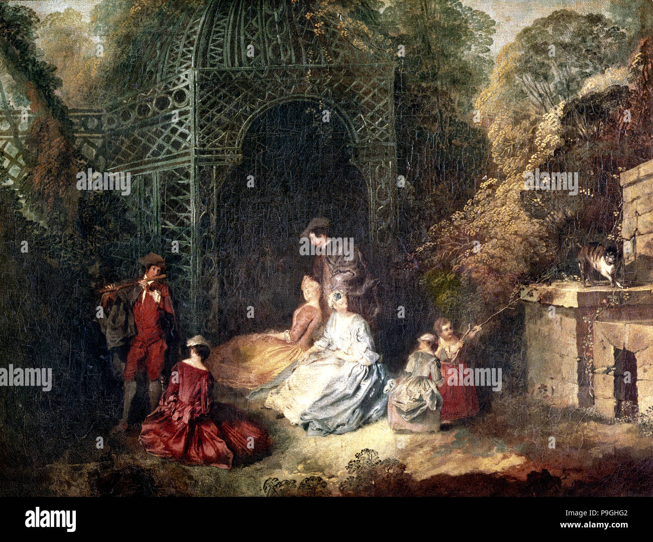 Flute Player', by Jean-Antoine Watteau Stock Photo - Alamy