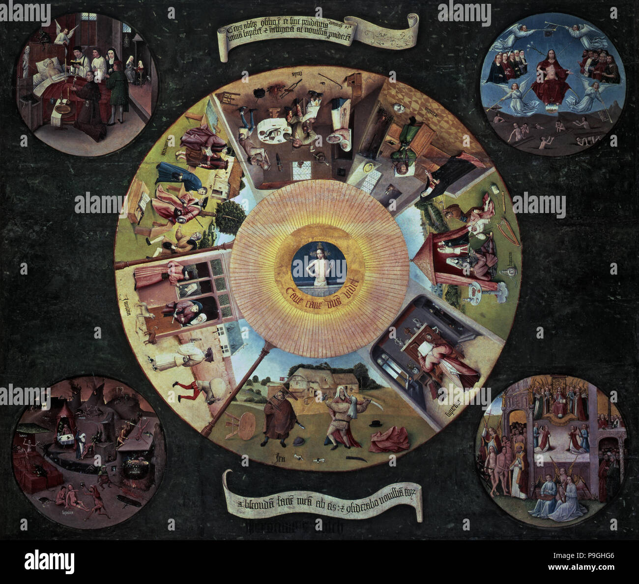 'The Table of the deadly sins', oil on panel in the original form of ...