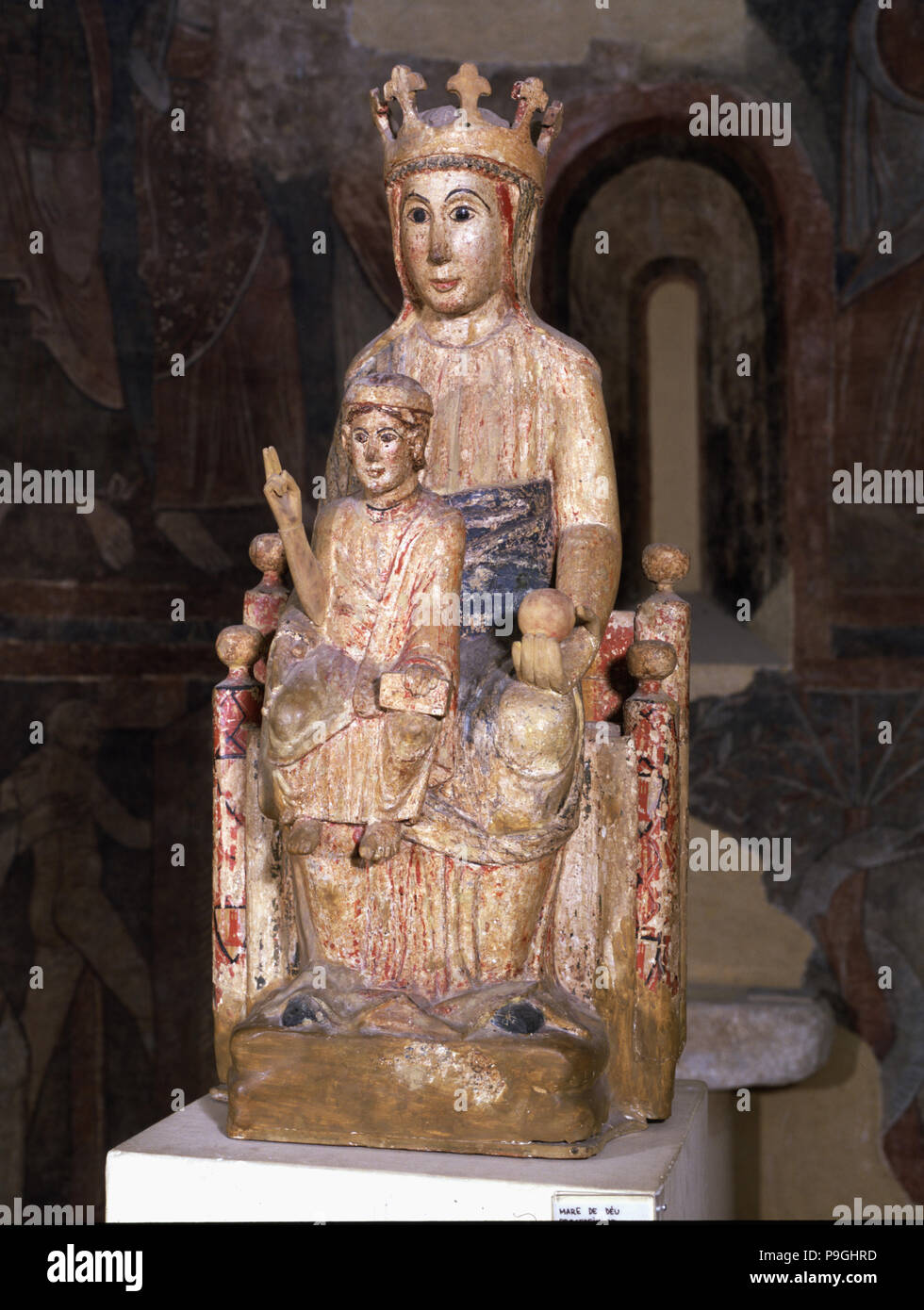 'Mother of God of Veciana', polychromed wood sculpture from Santa Maria ...