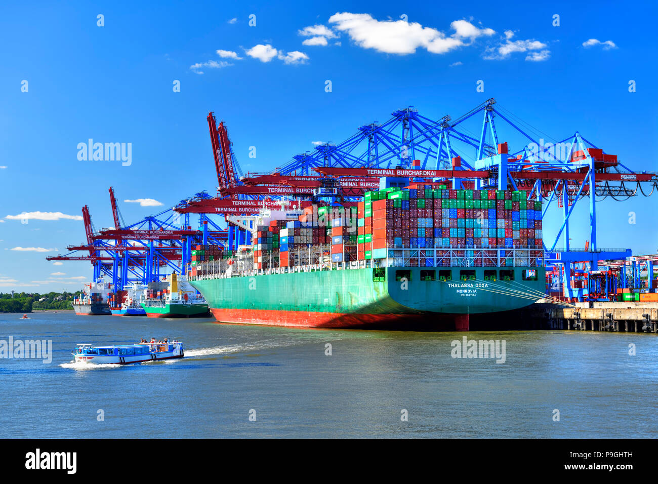 Container ships in the Port of Hamburg, Germany, Europe Stock Photo - Alamy