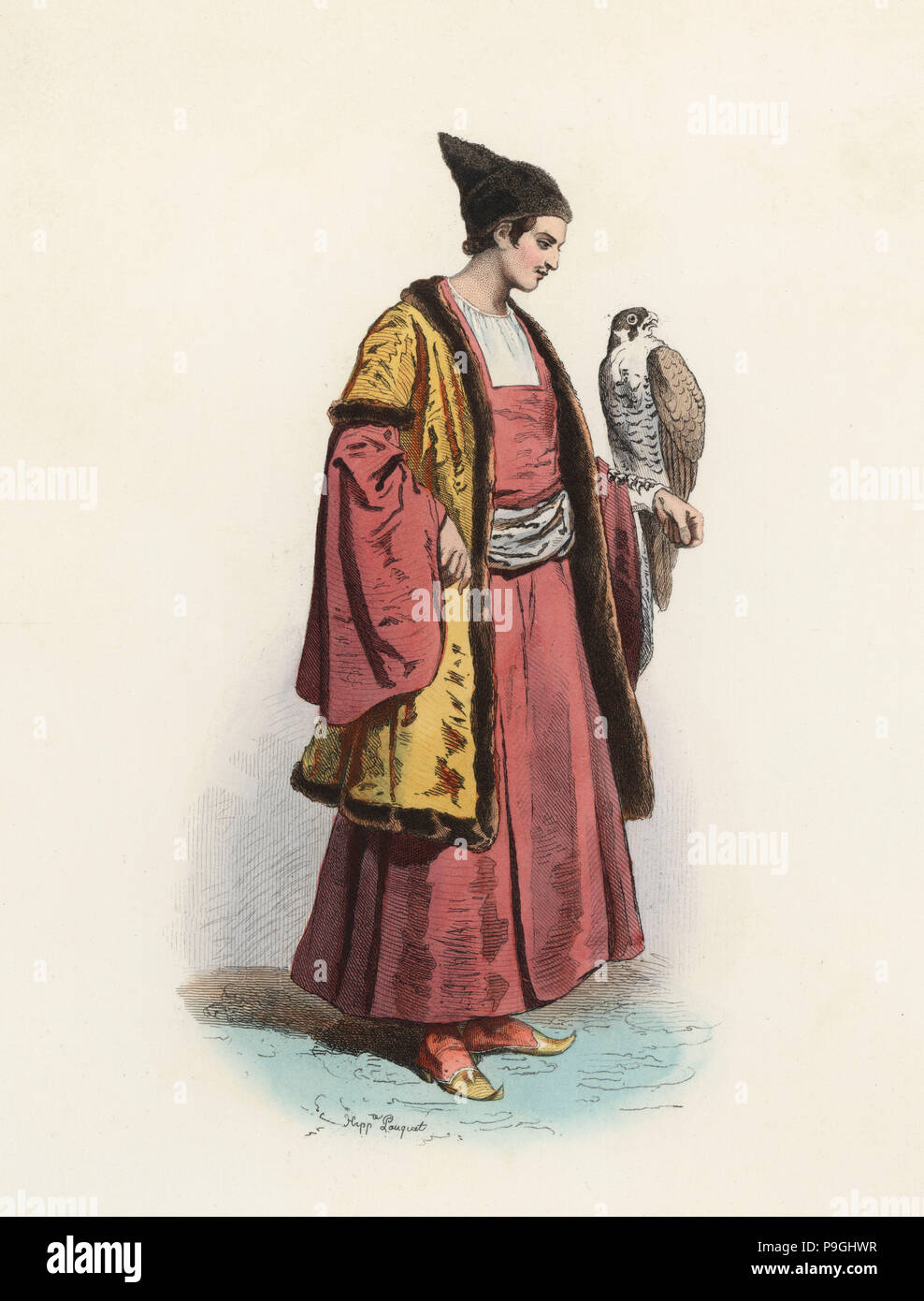 Circassian young man, color engraving 1870 Stock Photo - Alamy