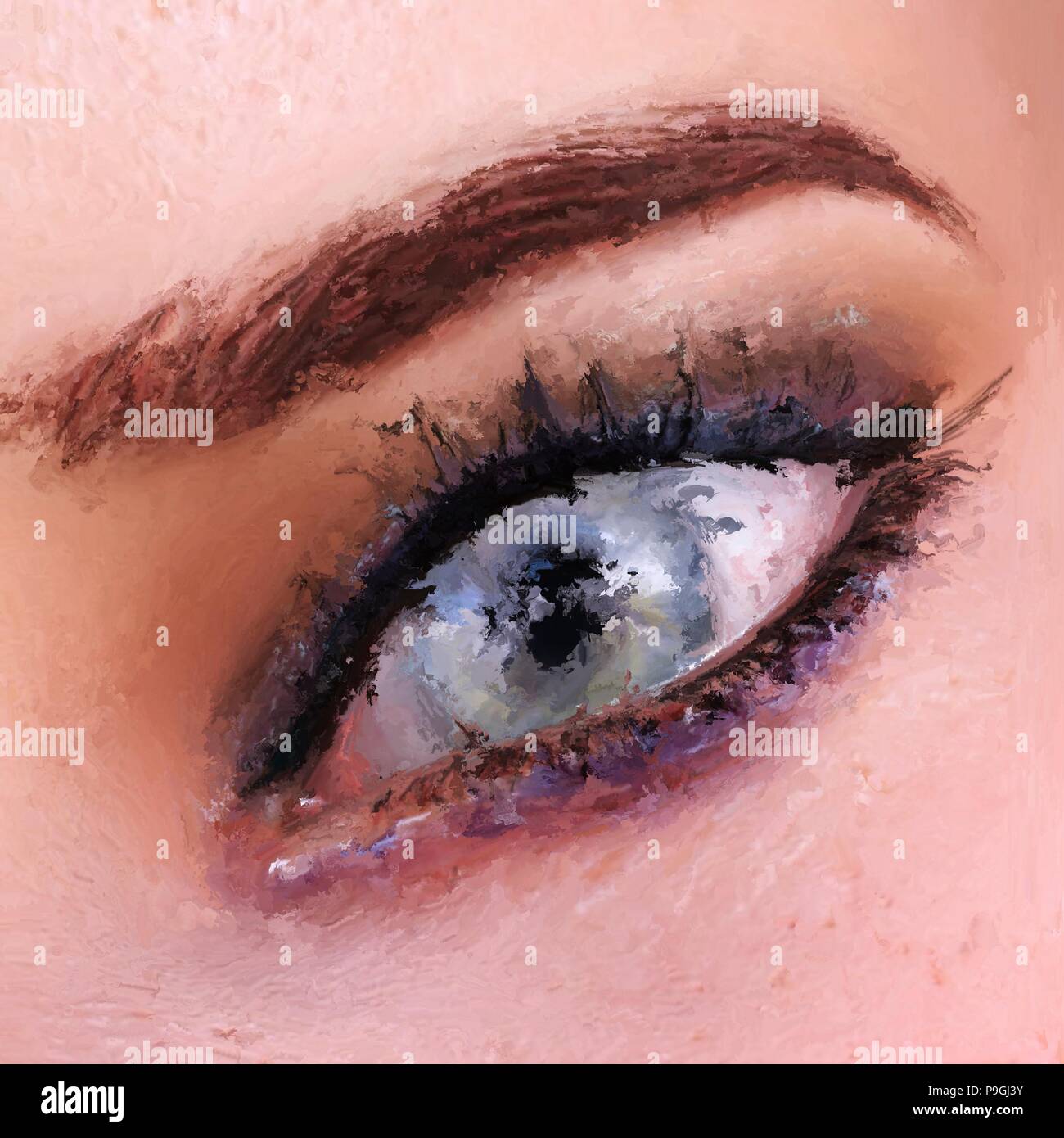 Digital Painting of a female Eye, based on own 3D Rendering, no Model ...