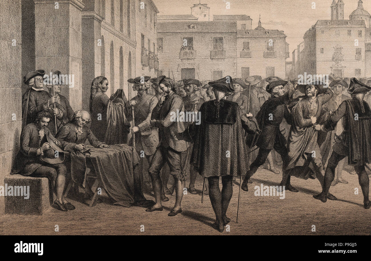 Origin of the rebellion against the Marquis of Esquilache by the city ...