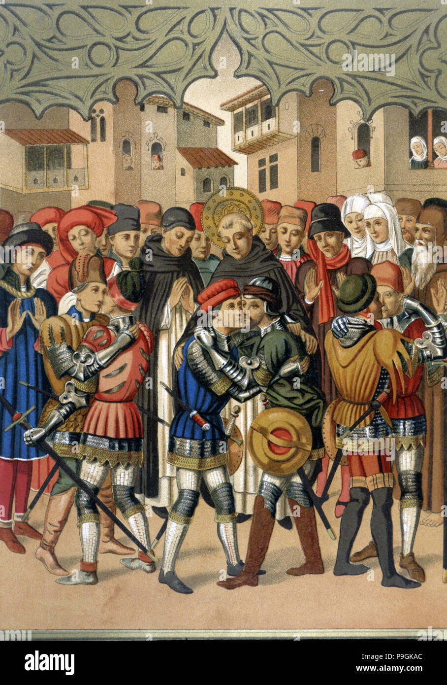 Scene at St. Vincent Ferrer (1350-1419), a Dominican theologian and ...