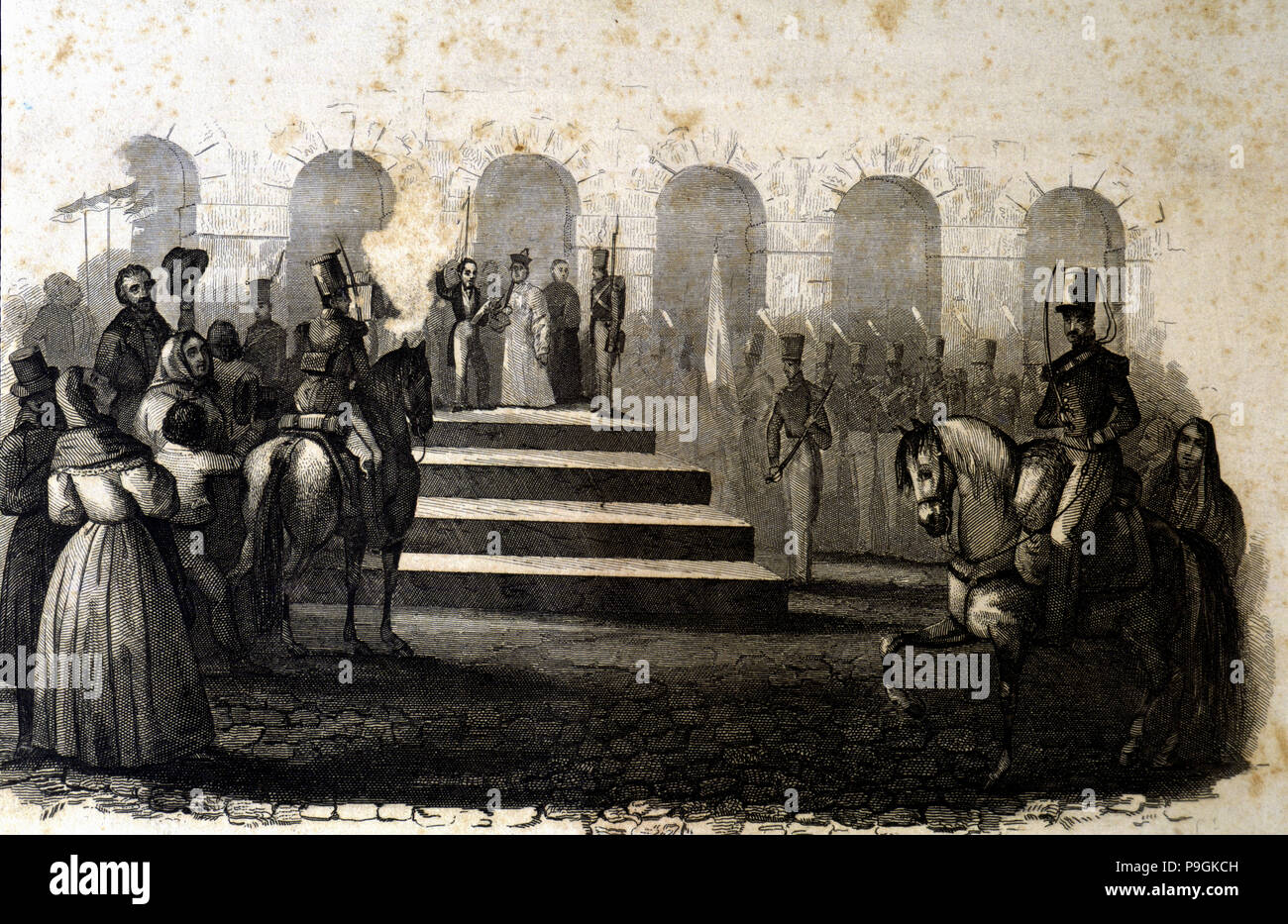 Public reading of the proclamation of Elizabeth II as Queen of Spain ...