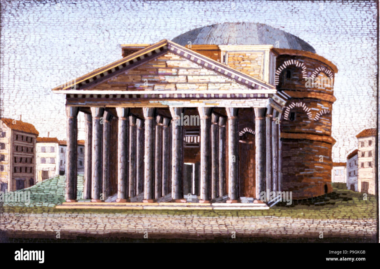 The Pantheon in Rome, miniature mosaic Stock Photo - Alamy