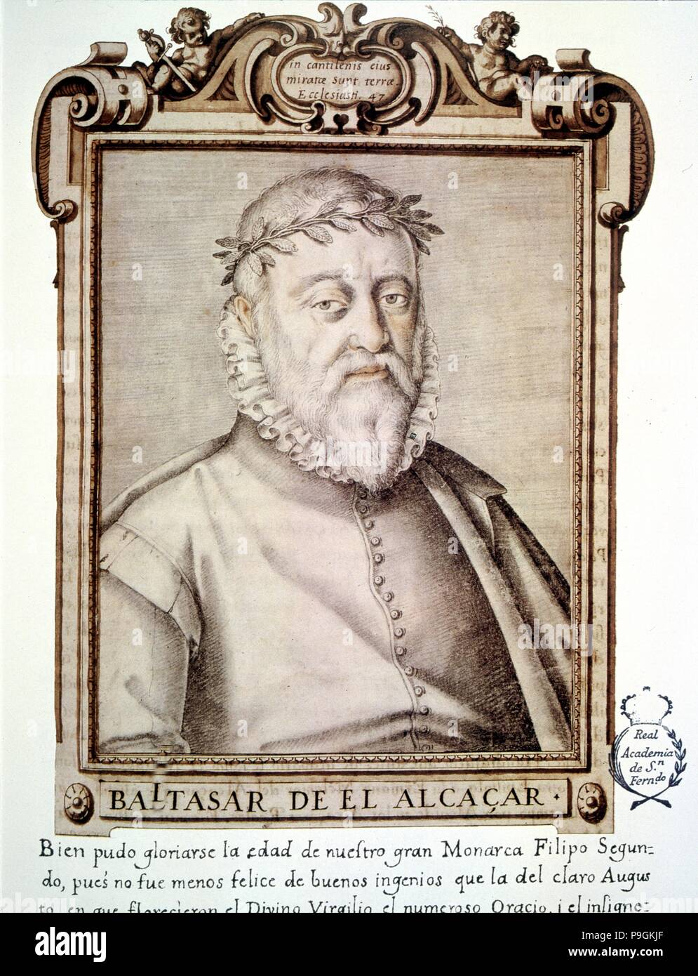 Baltasar de Alcázar (1530-1606). Spanish poet. Portrait in the 'Libro ...