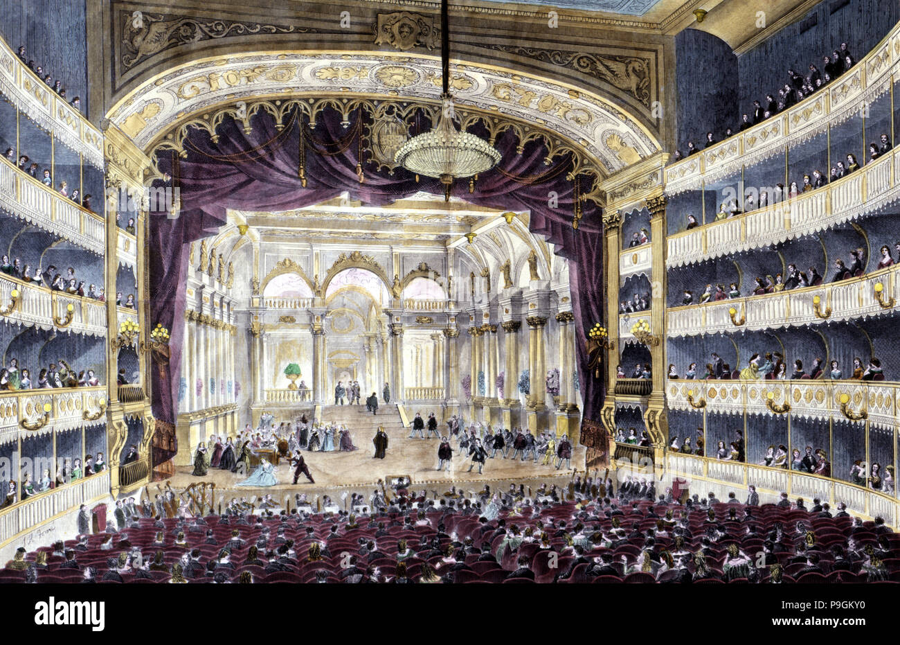Interior of the National Opera Theatre of Madrid, built on the site ...