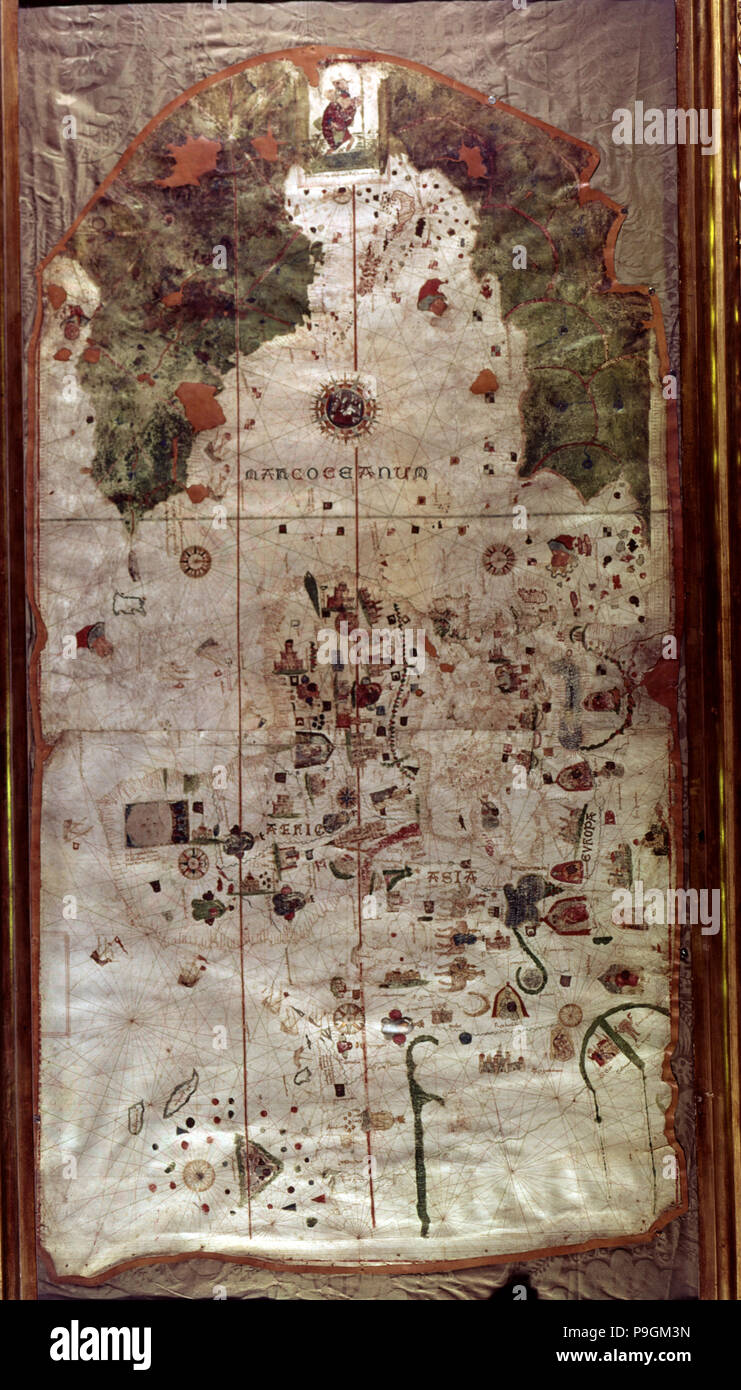 Map of Spain', 1500, work by the Spanish cartographer and pilot Juan de ...