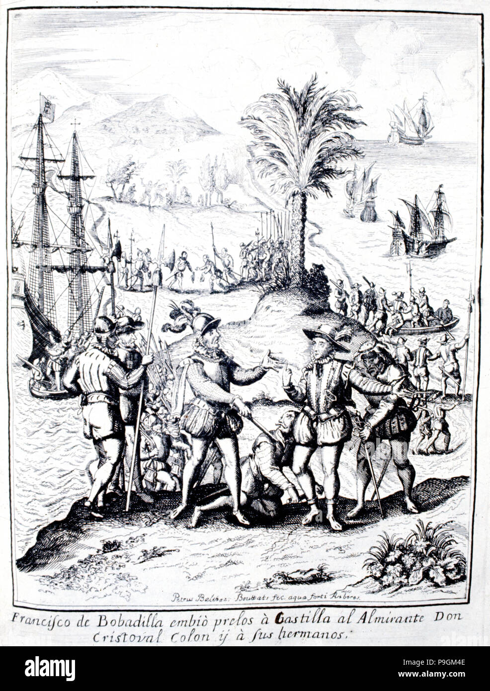 Francisco de Bobadilla arresting Christopher Columbus and his brothers ...