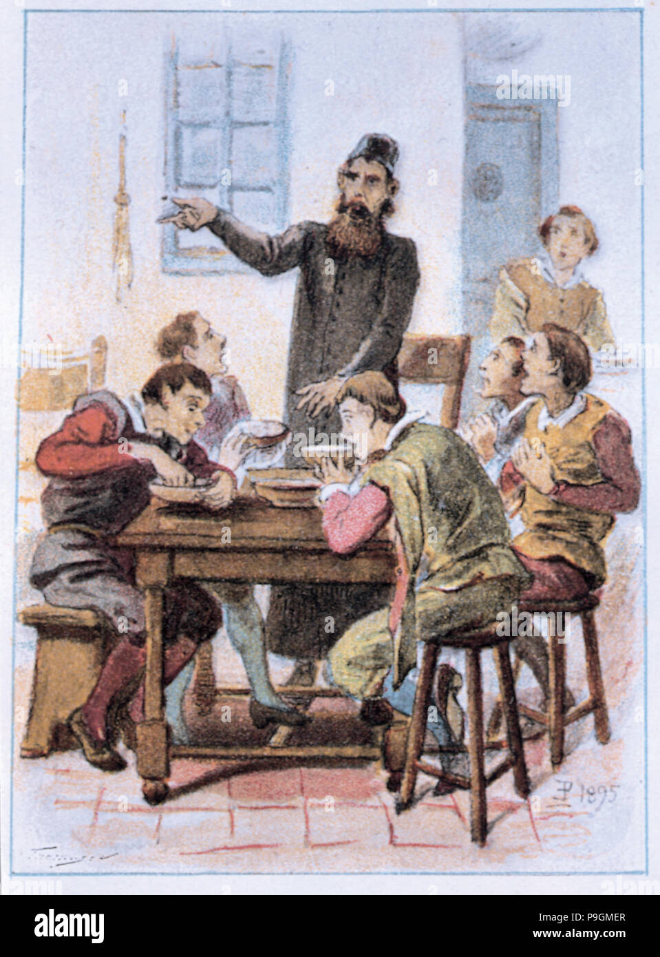 Engraving with a scene from the work 'Historia del Buscón llamado Don ...