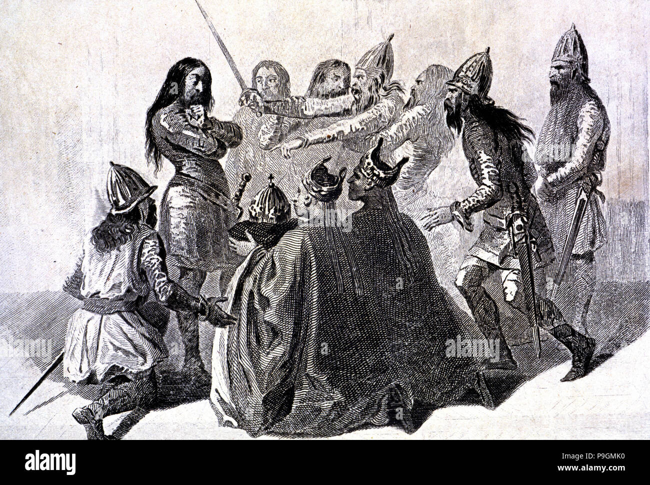 Wamba (- 688), Visigothic king (672-680), chosen as king in 672 Stock ...