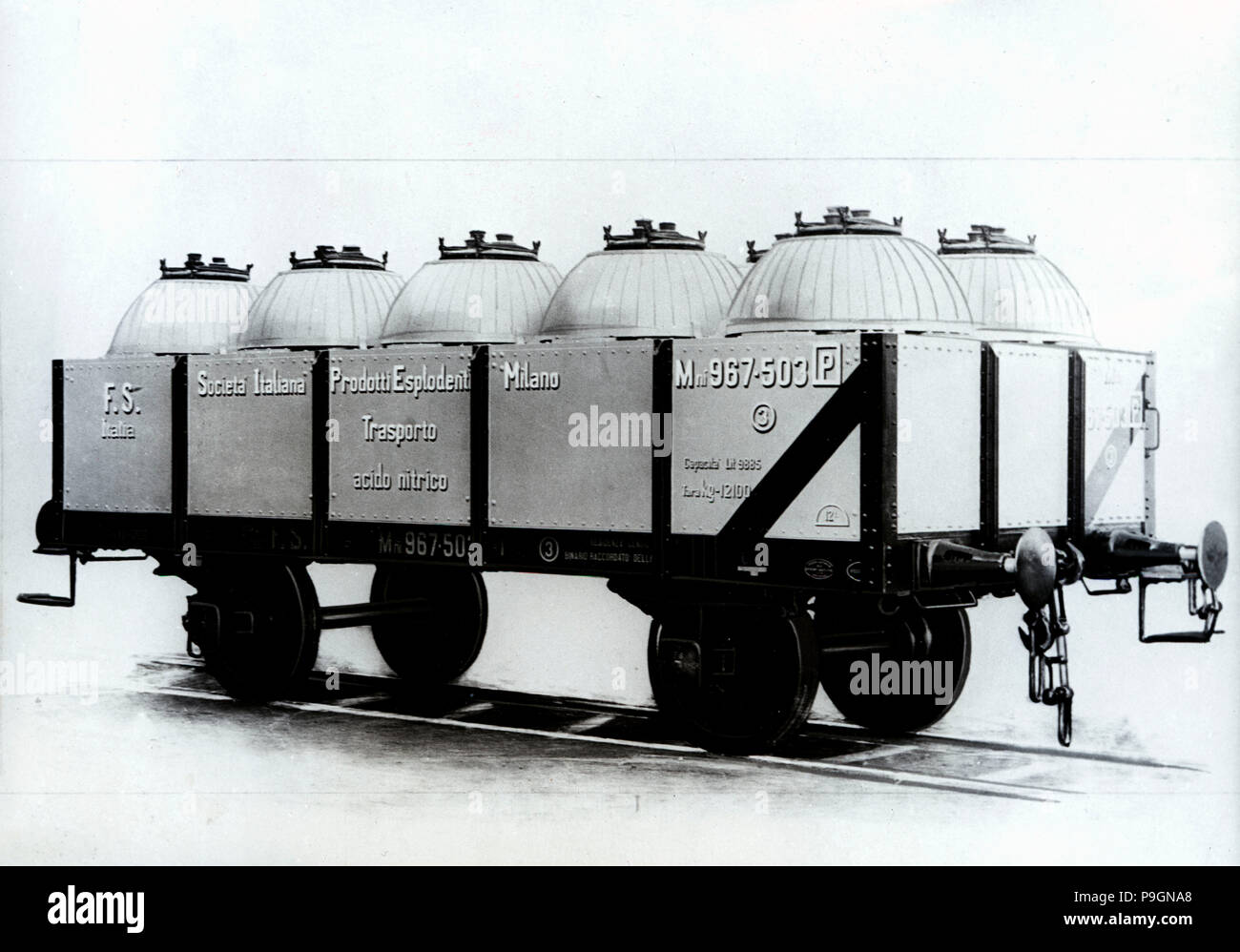 Italian rail car for loading and transportation of acids Stock Photo ...
