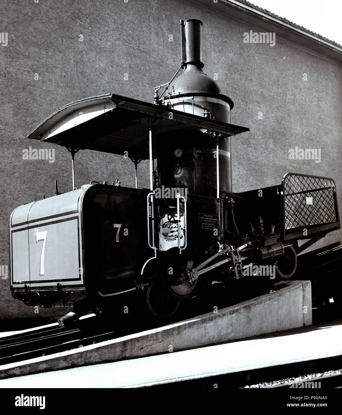 First cable railway, built in 1873 by engineer Riggenbach Stock Photo ...