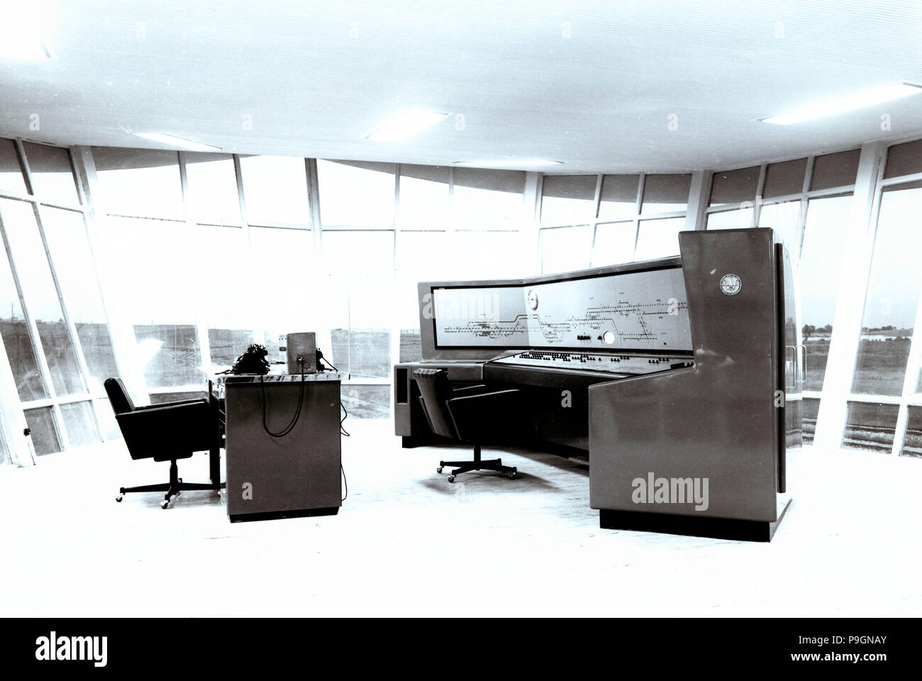 Electronic control of railway stations, the CTC cab, Madrid Stock Photo ...