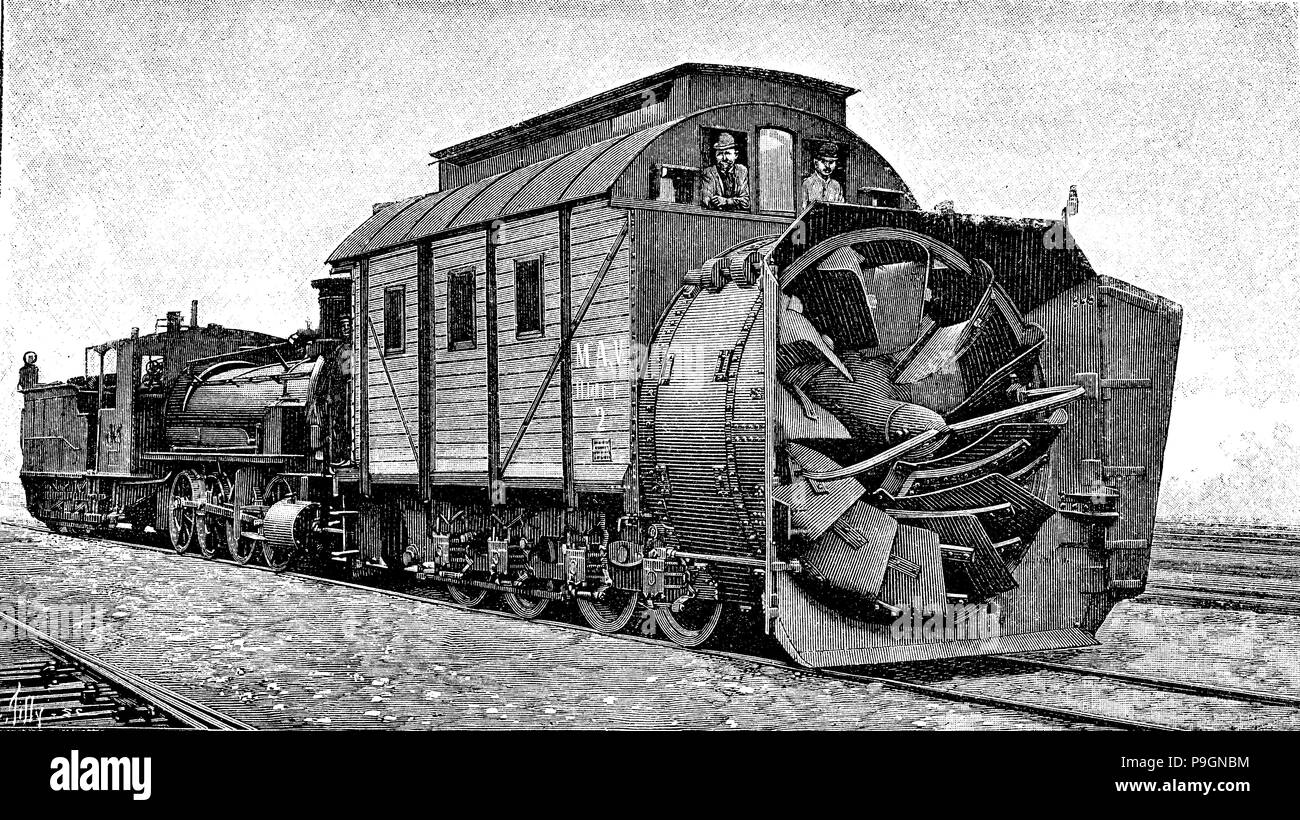 North-American rotary machine for clean-out the snow from railroad ...